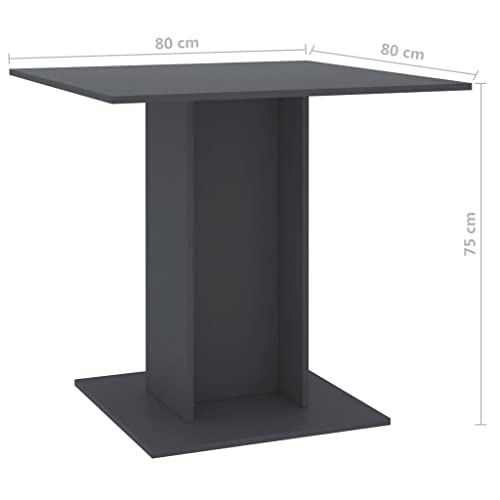 YAFF Dining Table Gray 31.5"x31.5"x29.5" Engineered Wood-0254