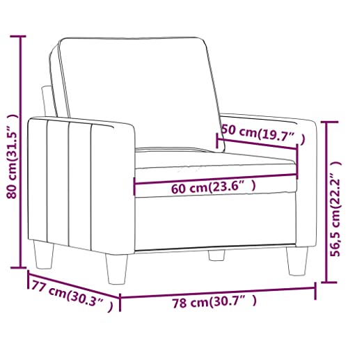 WHOPBXGAD Sofa Chair,Living Room Sofas, upholstered Sofas for Living Rooms, bedrooms, Offices and Apartments,Light Gray 23.6" Fabric