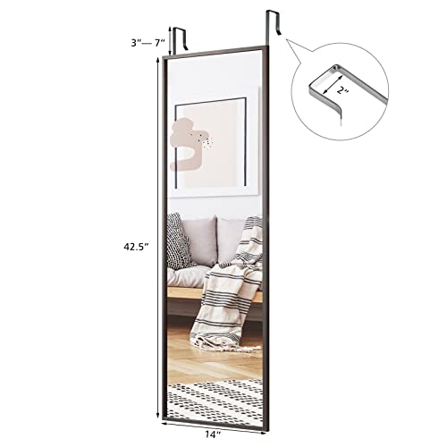 OBIOZZ Bedroom Floor Standing Mirror Door Wall Mounted Mirror Full Length Hanging Mirror Bedroom Bathroom Coffee, Perfect for Your Bedroom, Cloakroom, Entry