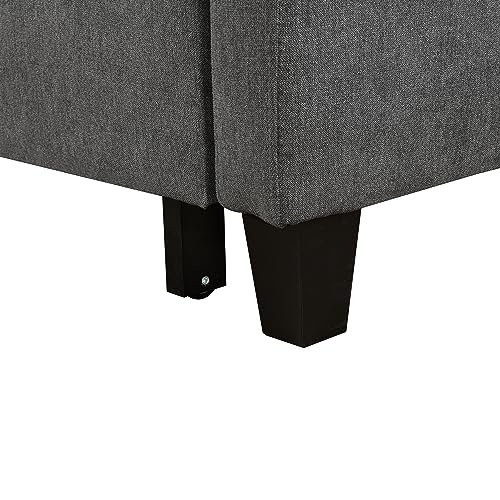 ERYE Modern Convertible Futon Sofa Bed, Adjustable Functional Loveseat Compact Foldable Love Seat,Comfy Sleeper Daybed 3 in1 Recliner Sofa & Couch for Small SpaceDark Gray Queen Size with 2 Pillows