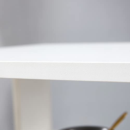 NebulaDeco 3-Tier End Table Nightstand White, Narrow Side Table with Storage Shelf, Small Bookshelf Bedside Table for Bedroom, Living Room, Office, Bathroom (Two-ply, White)
