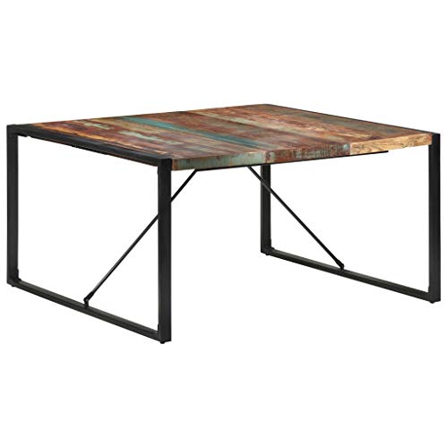 AJSEOYBS Large Dining Table,Industrial Rustic Kitchen Dining Room Table, Dinner Table for Kitchen, Living Room,Dining Table 55.1"x55.1"x29.5" Solid Reclaimed Wood
