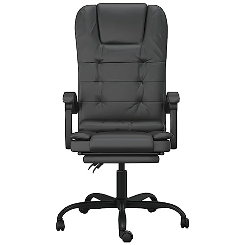 Home Office Chair, Ergonomic Office Chair, Massage Reclining Office Chair Black Faux Leather Suitable for Home Office