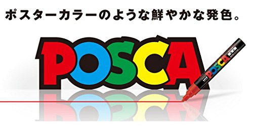 uni-Posca Paint Marker Pen - Extra Fine Point - Set of 8 (Pc-1M8C), Model:PC-1M 8C