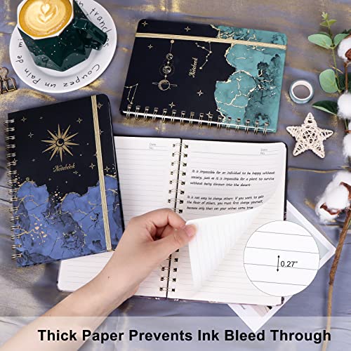EOOUT 3 Pack Spiral Notebook Journals for Women College Ruled Notebook, 6"x 8.5", 160 Pages, Back Pocket, for Gifts, Office, School Supplies