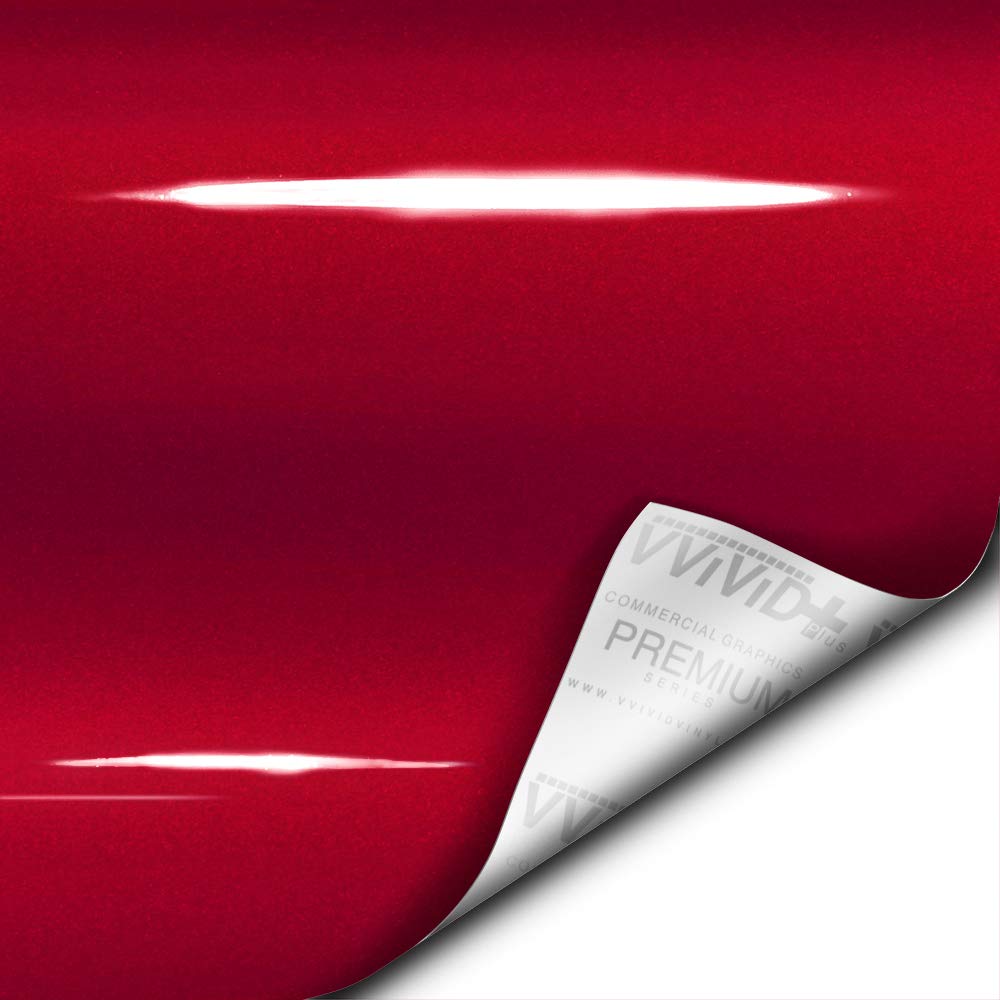VViViD+ Ultra Gloss Candy Red (1.5ft x 5ft) Vinyl Car Wrap + Magnetic Squeegees 3pcs (Hard, Medium and Soft) - M0