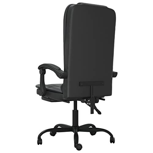 Home Office Chair, Ergonomic Office Chair, Massage Reclining Office Chair Black Faux Leather Suitable for Home Office