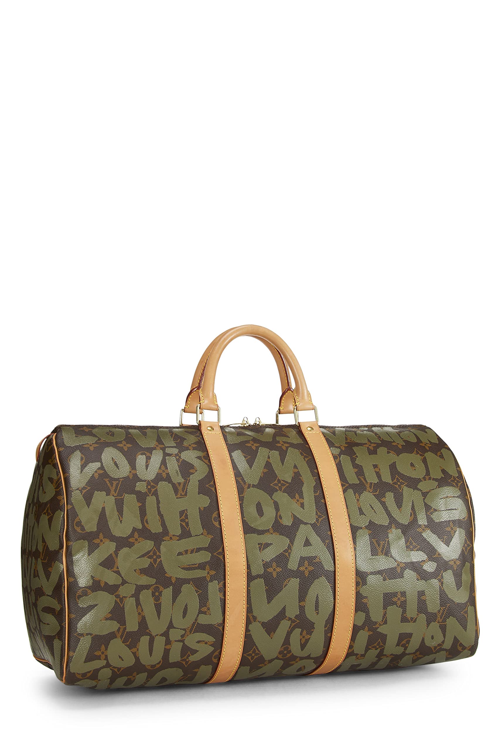 Louis Vuitton, Pre-Loved Stephen Sprouse x Louis Vuitton Green Monogram Graffiti Keepall 50, Green