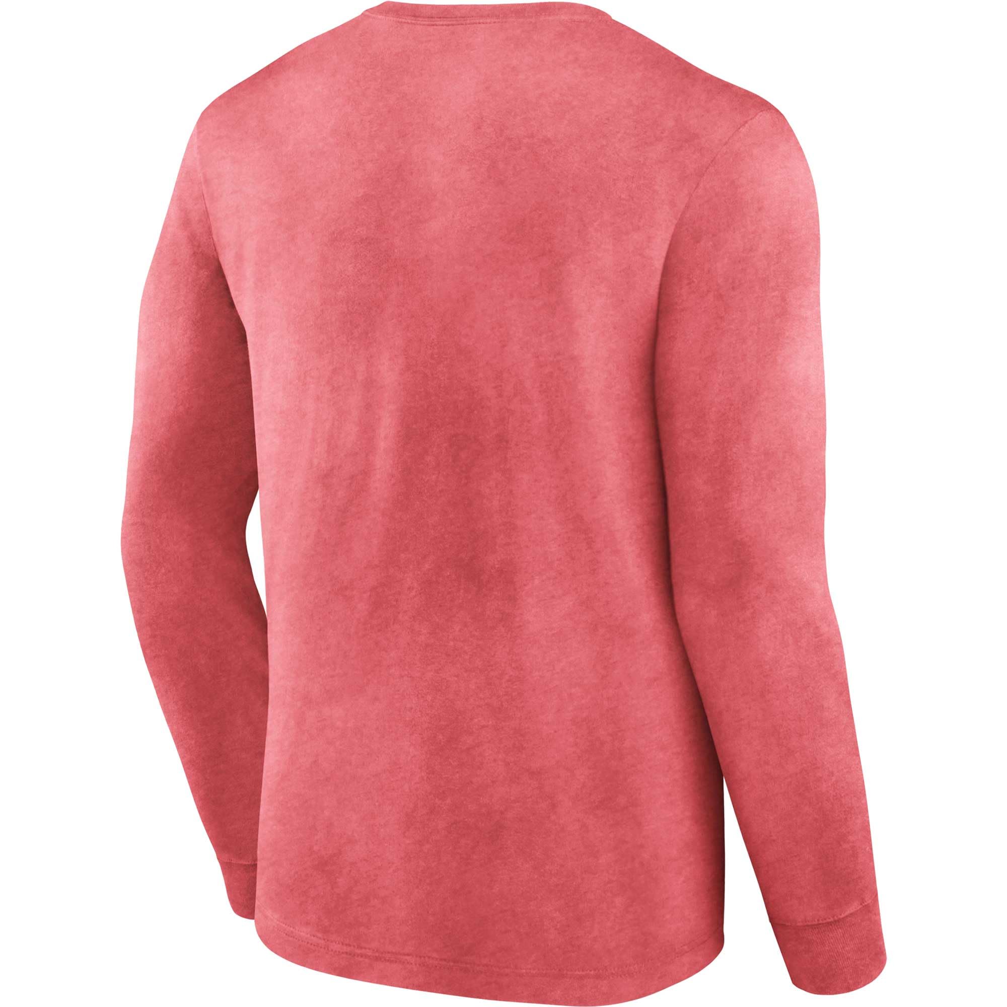 Fanatics Men's Heather Red Atlanta Falcons Washed Primary Long Sleeve T-Shirt