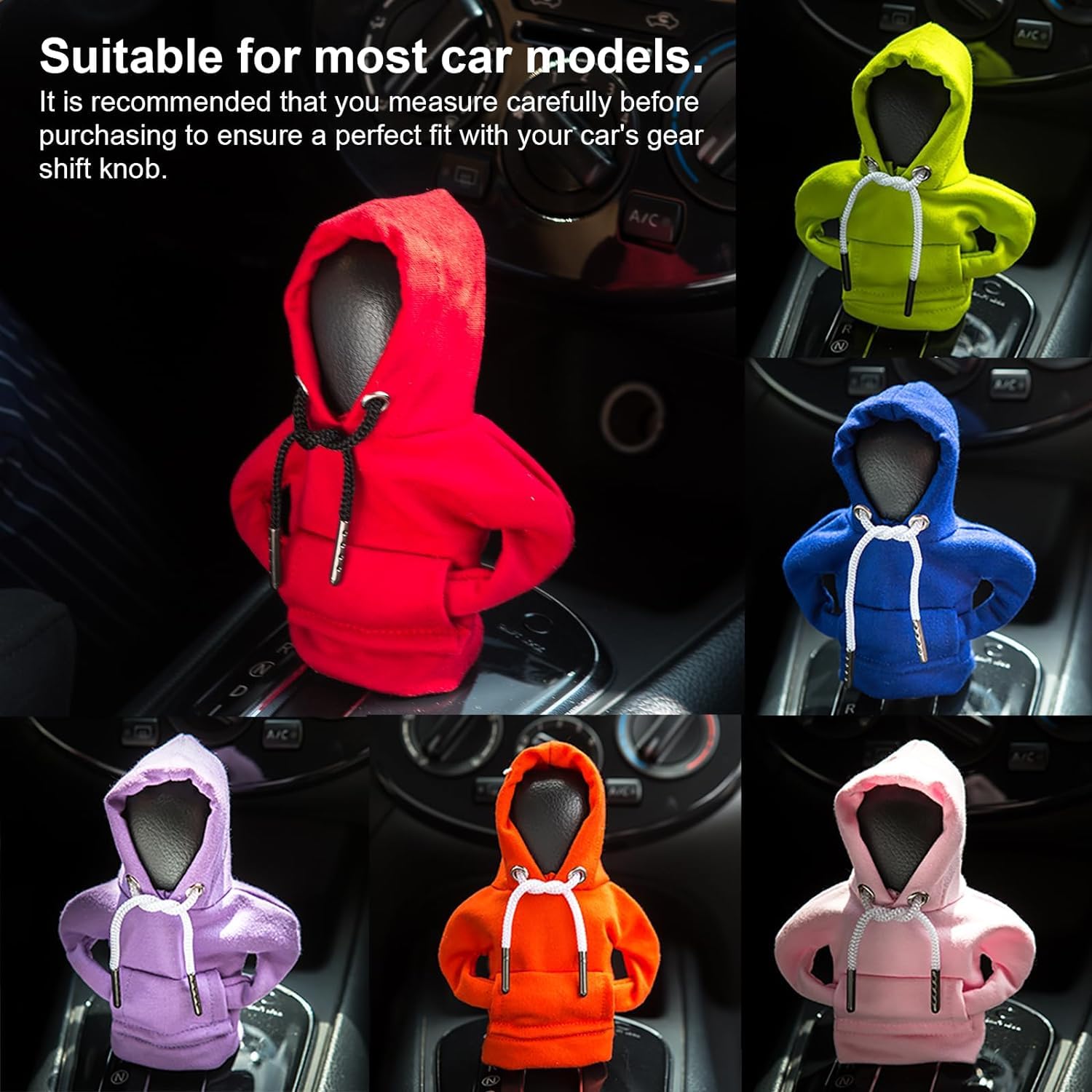 Dukebo Mini Car Gear Shift Cover Hoodie Car Gear Shift Cover, Interior Accessories Shift Knobs Fashionable Shirt Trim (Blue)
