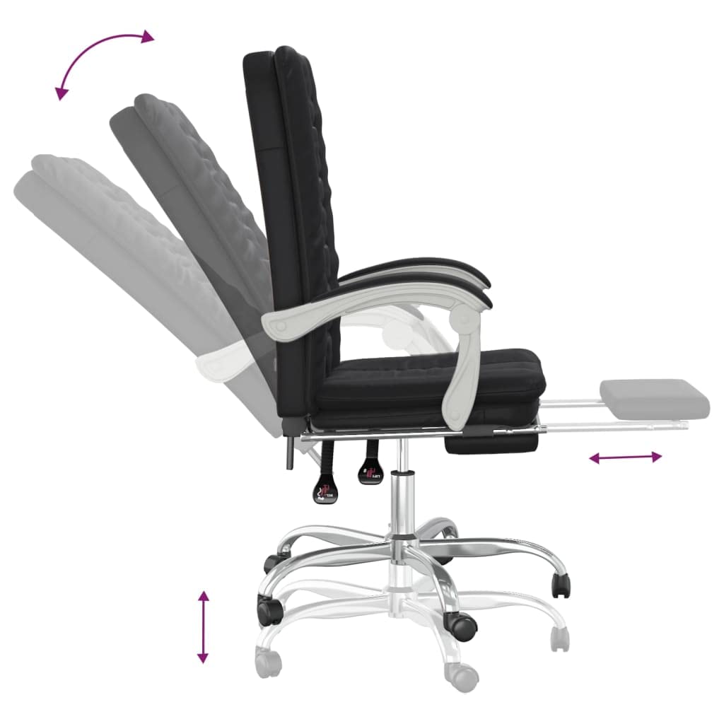 MBFLUUML High Back Computer Chair, Home Office Chair, Reclining Office Chair Black Faux Leather Suitable for Home Office
