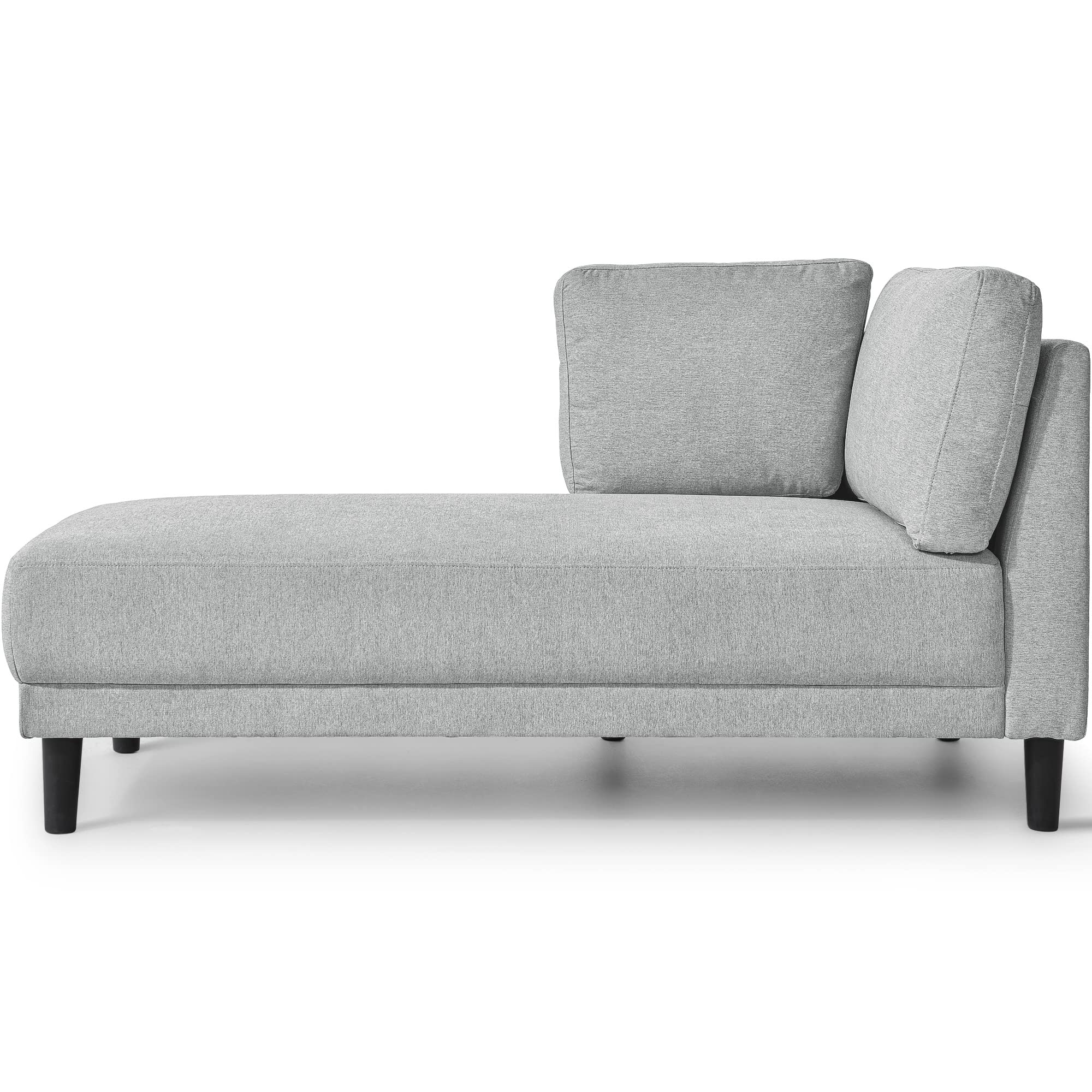 KoiHome 65" Mid-Century Modern Fabric Corner Chair, Upholstered Indoor Chaise Lounge, Sleeper One-Arm Recliner Daybed Sofa Bed for Bedroom,Office,Small Living Room,Apartment, Polyester, Grey