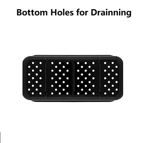 TESOT Utensil Holder Sink Caddy Sponge Holder with 4 Divided Compartments, Sturdy Stainless Steel, Rust Proof