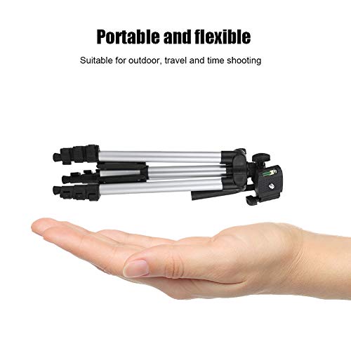Selfie Tripod Stand, Aluminium Alloy Selfie Stick Portable 1/4 Inch Screw Multifunction Phone Stand Live Steming Tripod for Recording Travel Selfie Stick