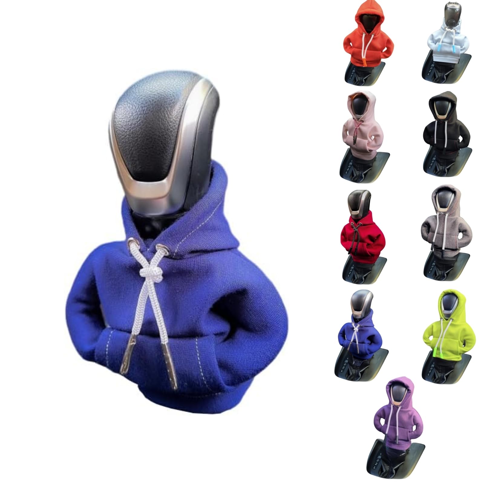 Dukebo Mini Car Gear Shift Cover Hoodie Car Gear Shift Cover, Interior Accessories Shift Knobs Fashionable Shirt Trim (Blue)
