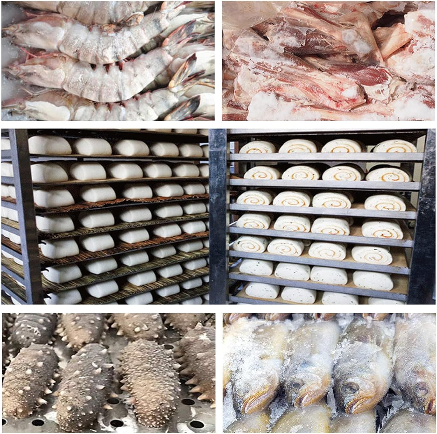 Vaseni 6 Trays 180L Chest Freezer, Blast Freezer Commercial, -40℉~+37.4℉ Blast Chiller Freezer, Temperature Control, Stainless Steel Ice Cream Forzen Meat FIsh Seafood Refrigerator, Restaurant Hotel