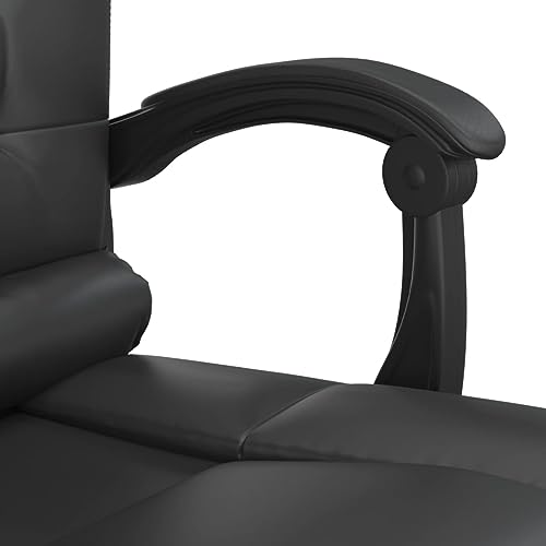 Home Office Chair, Ergonomic Office Chair, Massage Reclining Office Chair Black Faux Leather Suitable for Home Office
