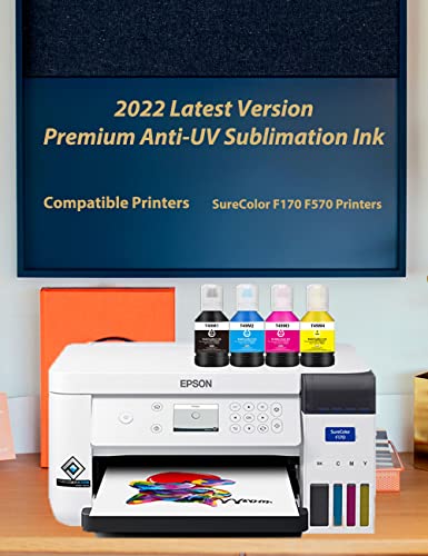 4x140ml T49M Autofill Sublimation Ink for Epson SureColor F170 F570 Dye-Sublimation Printer(T49M1 T49M2 T49M3 T49M4 4 Pack)