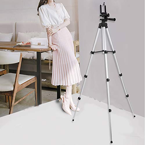 Selfie Tripod Stand, Aluminium Alloy Selfie Stick Portable 1/4 Inch Screw Multifunction Phone Stand Live Steming Tripod for Recording Travel Selfie Stick