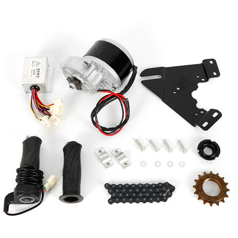 DNYSYSJ Electric Bicycle Hub Motor Upgrade E-Bike Conversion Kit (24V 250W, 16"-28" Wheel Motor Conversion Chain Kit, Black)