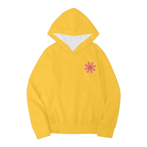 Baby Unisex Cotton Solid Hoodies, Toddler Sweatshirt Cotton Pullover Hooded Big Pocket Sweatshirts Festival Clothes Yellow