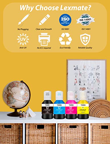 4x140ml T49M Autofill Sublimation Ink for Epson SureColor F170 F570 Dye-Sublimation Printer(T49M1 T49M2 T49M3 T49M4 4 Pack)