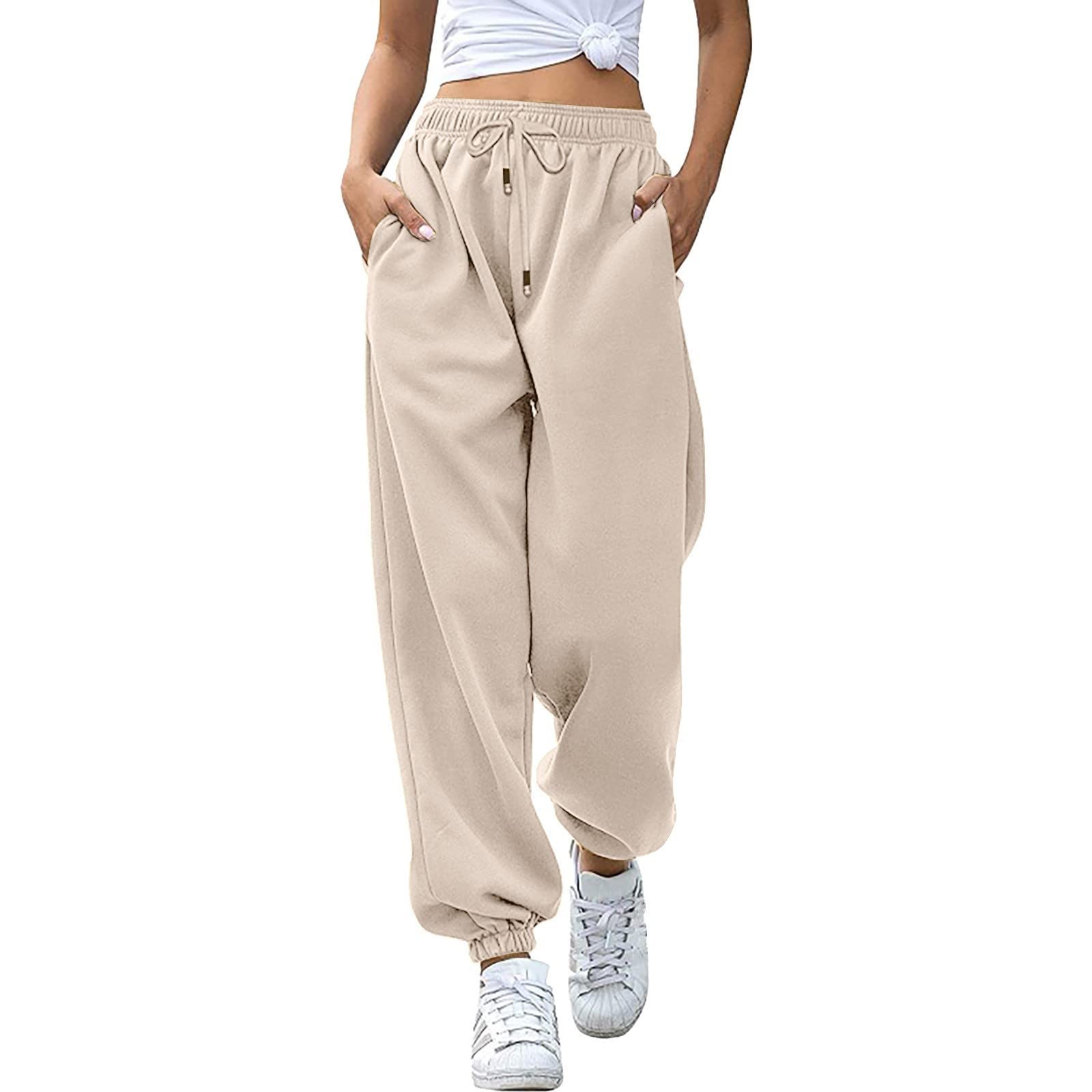 ADJHDFH Sweatpants Women Petite Short Loose Sweatpants Sweatpants Women Baggy Pink Loose Sweatpants Lightweight Sweatpants for Women Cheap Shirts for Women Amazon Return Pallet,Orange-l,S
