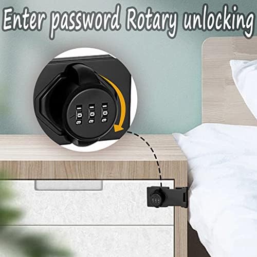 AGSIXZLAN Household Cabinet Password Hasp Locks, Black, Combination Lock, Rust Resistant, Keyless
