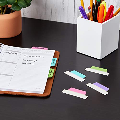 Avery 74769 Ultra Tabs, 2.5 x 1 Inch, 2-Side Writable, Pastel Blue/Pink/Purple/Green, 24 Repositionable Margin Tabs