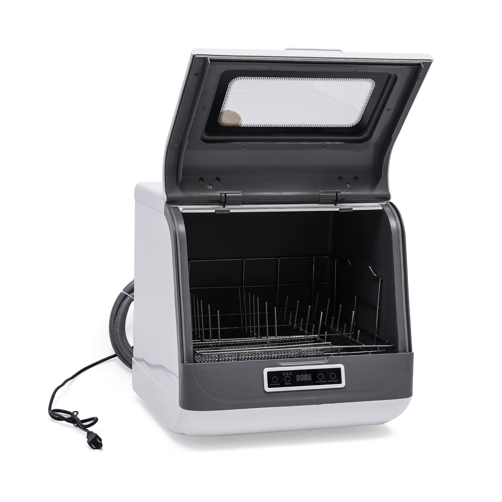 YIYIONCE Portable Countertop Dishwasher, 360 Degree Automatic Dishwasher, 3 Washing Programs Dishwasher, Portable Washer Machine and Dryer, Large Capacity for Home Small Apartment (Gray) | US STOCK