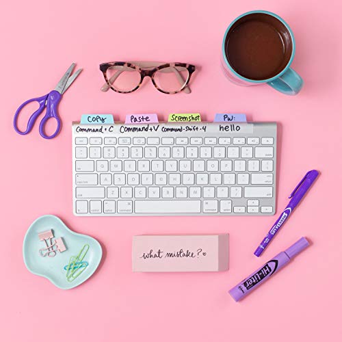 Avery 74769 Ultra Tabs, 2.5 x 1 Inch, 2-Side Writable, Pastel Blue/Pink/Purple/Green, 24 Repositionable Margin Tabs