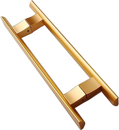 BOHHO Barn Door Pull Handle, Gold Stainless Steel Modern Entry Door Handle, 16in/20in Shower Glass Sliding Barn Door Interior Exterior Door Pull Push Brushed Nickel Satin Finish (Size : 40cm/15.7in)