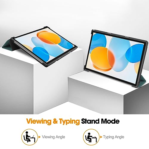 Smart Case for Teclast M40 Pro 10.1'', Ratesell Lightweight Trifold Stand Smart Case Cover with Auto Wake/Sleep for TECLAST M40 Pro / M40 / P20HD / P20S Tablet Blackish Green
