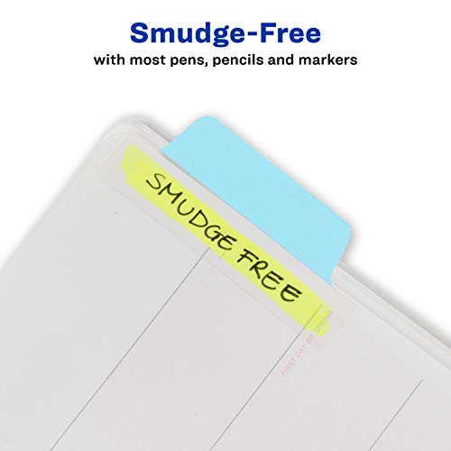 Avery 74769 Ultra Tabs, 2.5 x 1 Inch, 2-Side Writable, Pastel Blue/Pink/Purple/Green, 24 Repositionable Margin Tabs