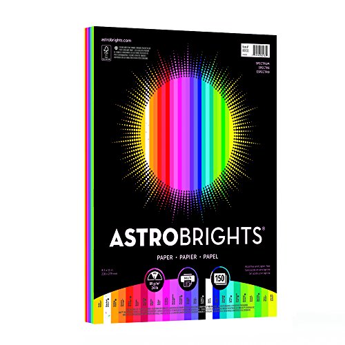 Astrobrights Color Paper, 8.5â x 11â, 24 lb/89 gsm,"Spectrum" 25-Color Assortment, 150 Sheets (80933-01)