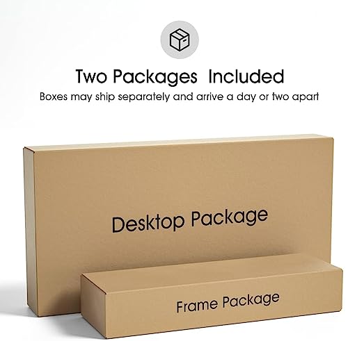 BANTI Triple Motor 75" L-Shape Standing Desk with 5 Drawers, Sit Stand Home Office Desk, Computer Workstation Corner Standing Desk with Spliced Panels, White Top