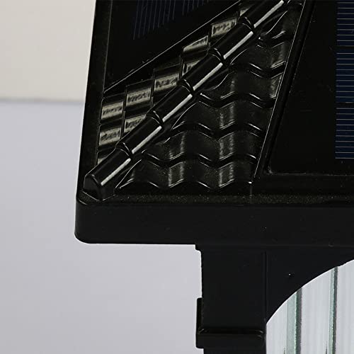 speesy Solar Personality Black Stigma Column Post Light Fixture,Outdoor Waterproof Garden Light Fixture,Die Cast Aluminum Square Lawn Pillar Lamp,Villa Garden Path Column Lamp