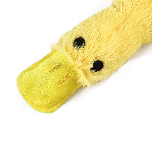 2 Pack Dog Chew Toys Soft Squeaker Dog Toy Plush Duck for Aggressive Chewers Large, Medium Small Dogs, Plush Crinkle Pet Supplies (Yellow)