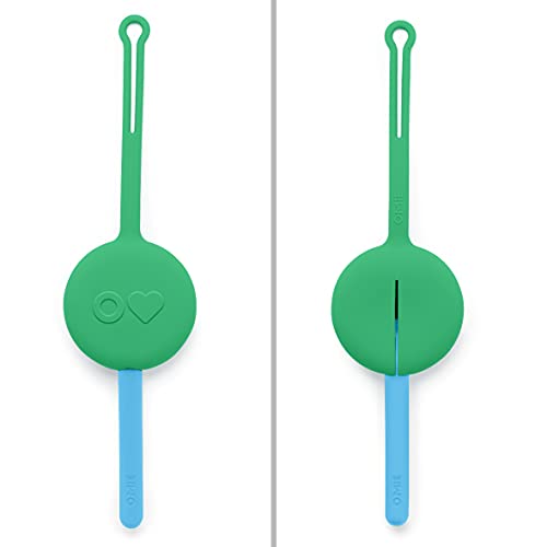 OmieBox Kids Utensils Set with Case - 2 Piece Plastic, Reusable Fork and Spoon Silverware with Pod for Kids, Travel, Lunch Boxes - (Mint Green)