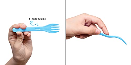 OmieBox Kids Utensils Set with Case - 2 Piece Plastic, Reusable Fork and Spoon Silverware with Pod for Kids, Travel, Lunch Boxes - (Mint Green)