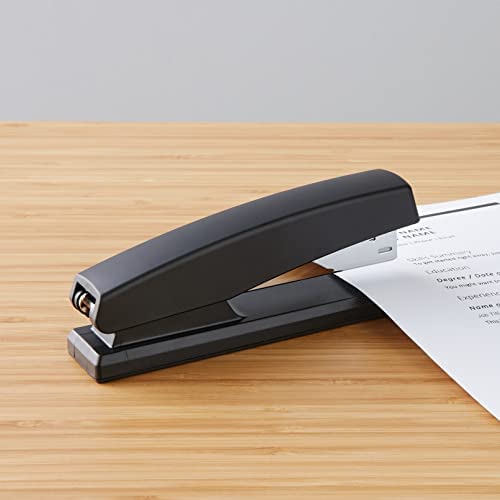 Amazon Basics Stapler with 1250 Staples, for Office or Desk, 25 Sheet Capacity, Non-Slip, Black