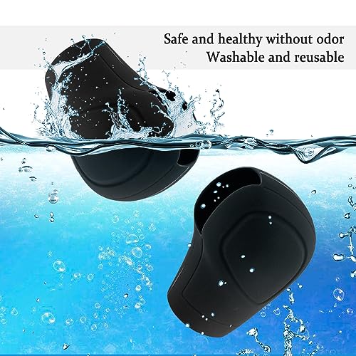 OFBAND 2PCS Silicone Car Gear Shift Cover,Anti-Slip Shift Knob Cover Effectively Protects Stick Shift Knob,Universal car Interior Accessories Gear Shifter Knobs Decoration (Black)