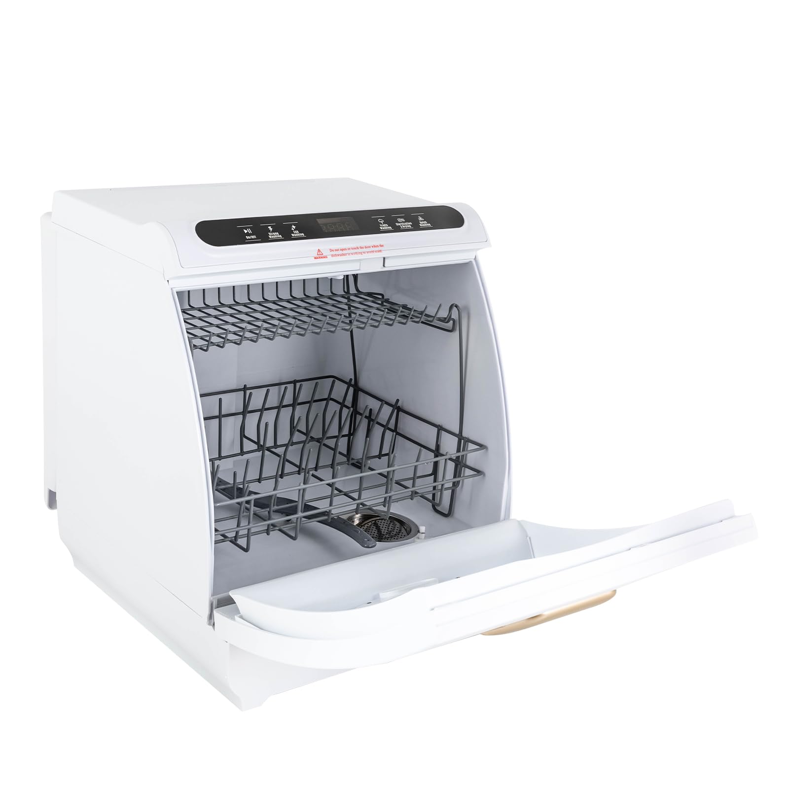LGODDYS Portable Countertop Dishwasher with 7L Built-in Water Tank 5 Washing Program Compact Dishwasher with Glass Door Touch Screen Control Design Mini Dishwasher for Apartments RVs