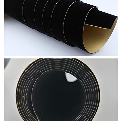 Mesheshe 2PCS Self Adhesive Felt Fabric, Soft Velvet Drawer Liner, DIY Velvet Fabric for Art & Crafts, Jewelry Box Felt Liner, Solid Color Felt Wallpaper (14.6" x 39.4", Black)