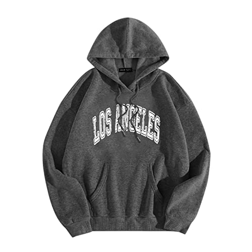 Blank Hoodie Cropped Crewneck Sweatshirt Winter Clothes For Men Men’S Clothes Vintage Hoodies Men Sweatshirt Kawaii Clothes Men Long Sleeve Soft Tshirts For Men Loose Dark Gray S