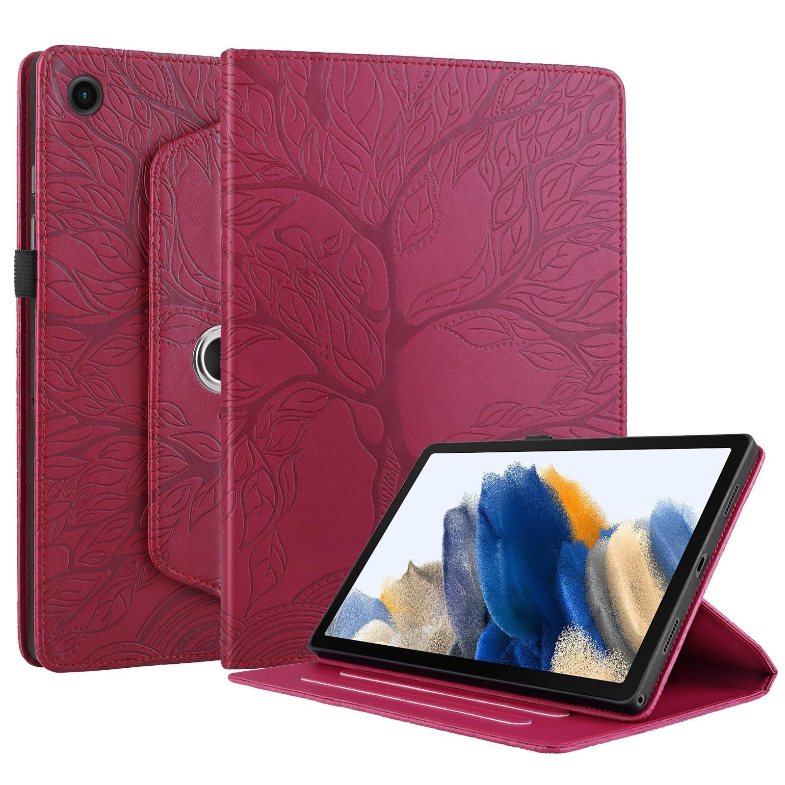 Tablet PC Case Compatible With Samsung Galaxy Tab A8 10.5-Inch 2021 (SM-X200/X205/X207) Tablet Case 360 Degree Rotating Stand Foldable Tablet Case Tree Of Life Embossed Shell Tablet home ( Color : Ver