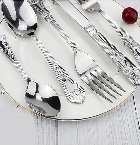 Luxury Silverware Set Cutlery Utensil Flatware Food-Grade 8/10 Stainless Steel Home Restaurant Small Business,Mirror Finish Tableware 20 Piece Service for 4