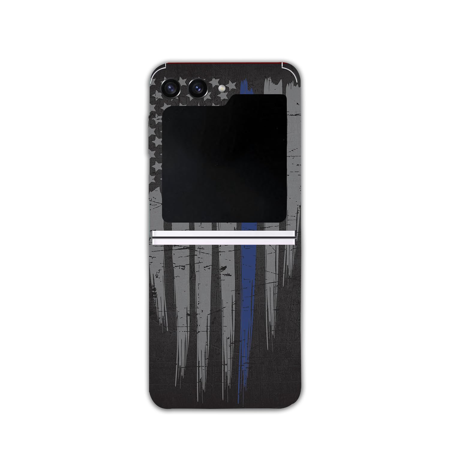 MightySkins Skin Compatible with Samsung Galaxy Z Flip 5 Full Wrap - Thin Blue Line | Protective, Durable, and Unique Vinyl Decal wrap Cover | Easy to Apply & Change Styles | Made in The USA