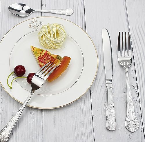 Luxury Silverware Set Cutlery Utensil Flatware Food-Grade 8/10 Stainless Steel Home Restaurant Small Business,Mirror Finish Tableware 20 Piece Service for 4