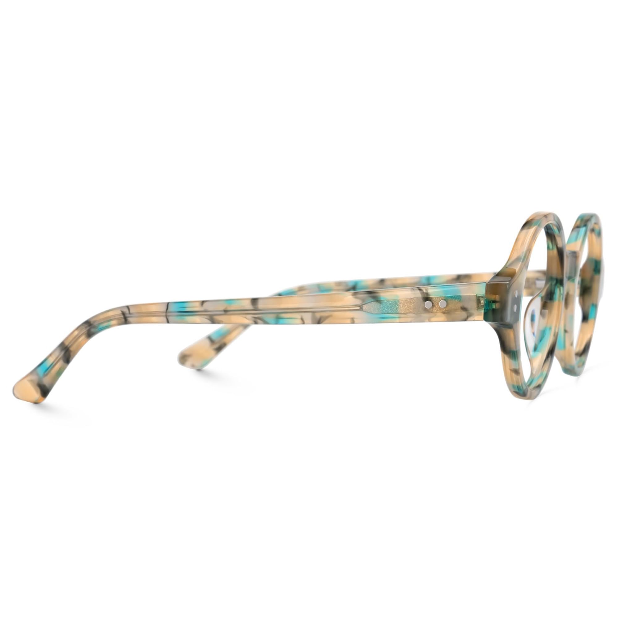 Zeelool Retro Round Blue Light Blocking Glasses for Women Men ZJGA000249-05B Flower